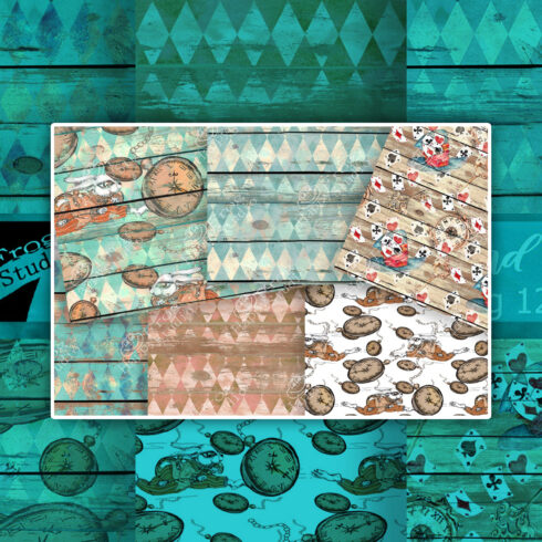 Alice In Wonderland Repeat Patterns Set – MasterBundles