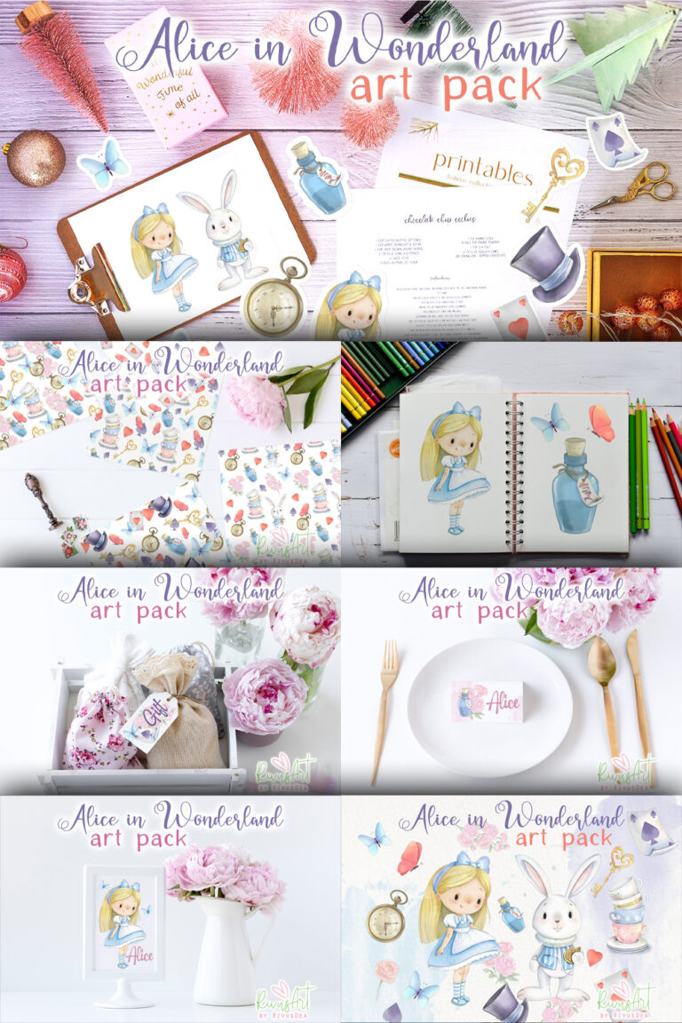 Alice In Wonderland PNG Clipart. Watercolor Alice Art Bundle ...