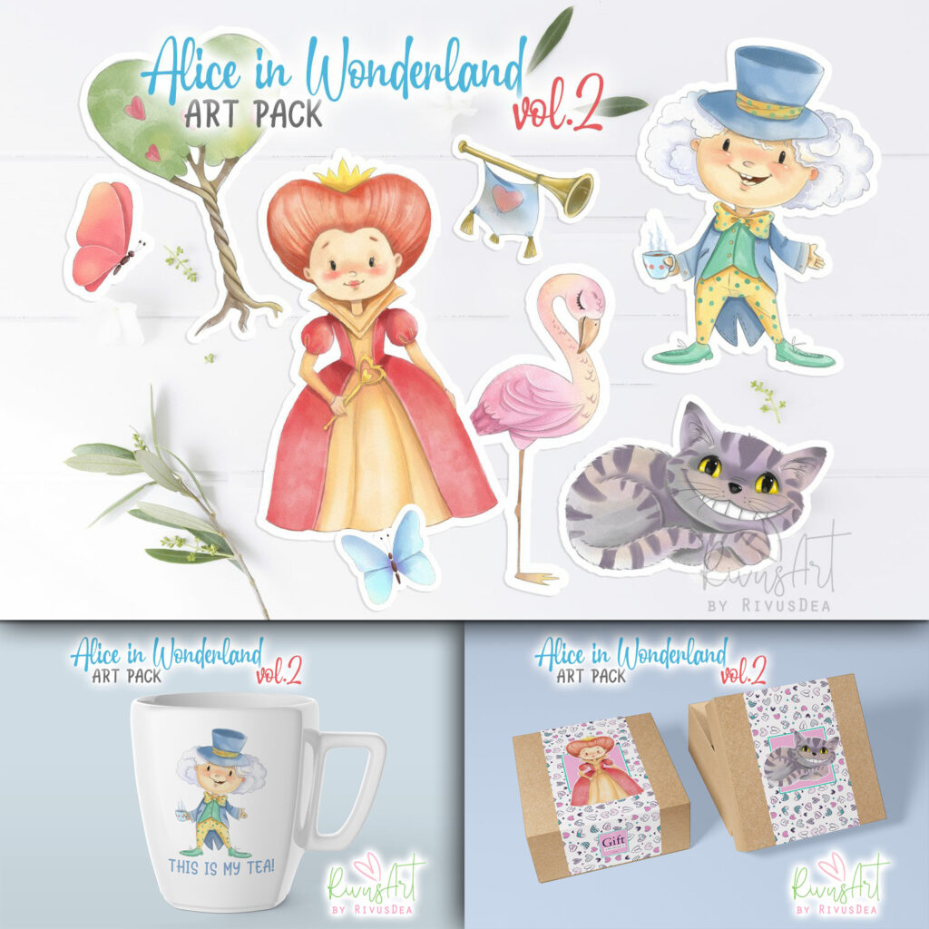 Alice In Wonderland PNG Clipart. Watercolor Alice Art Bundle ...