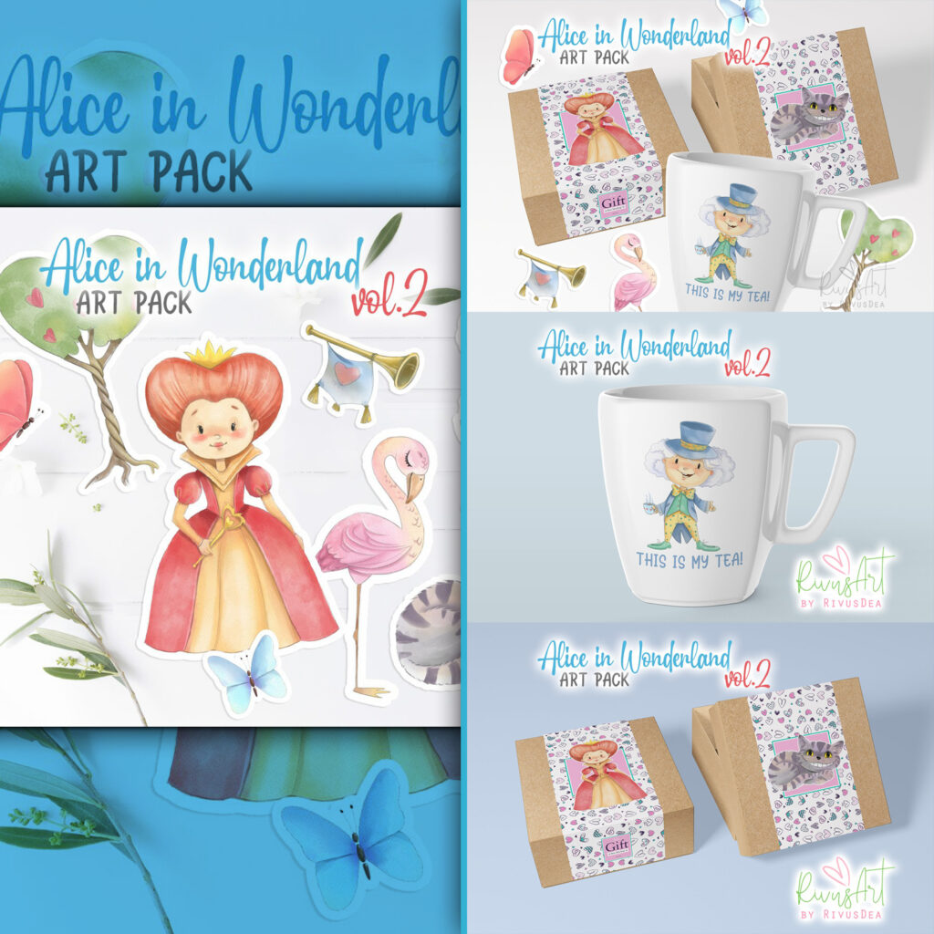 Alice In Wonderland PNG Clipart. Watercolor Queen Of Hearts – MasterBundles