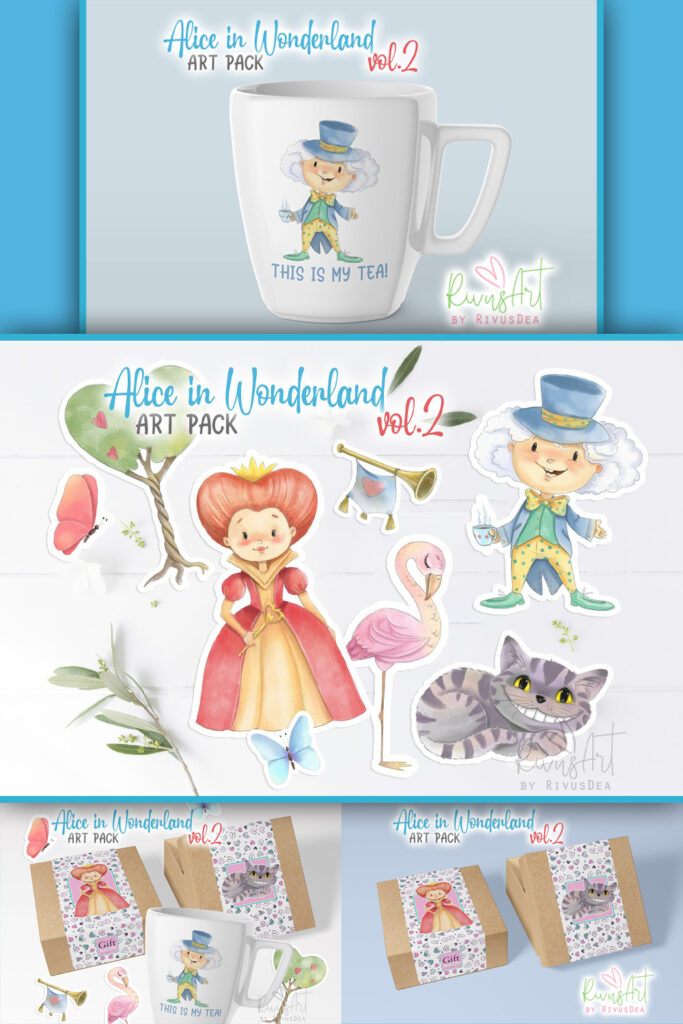 Alice In Wonderland PNG Clipart. Watercolor Queen Of Hearts – MasterBundles