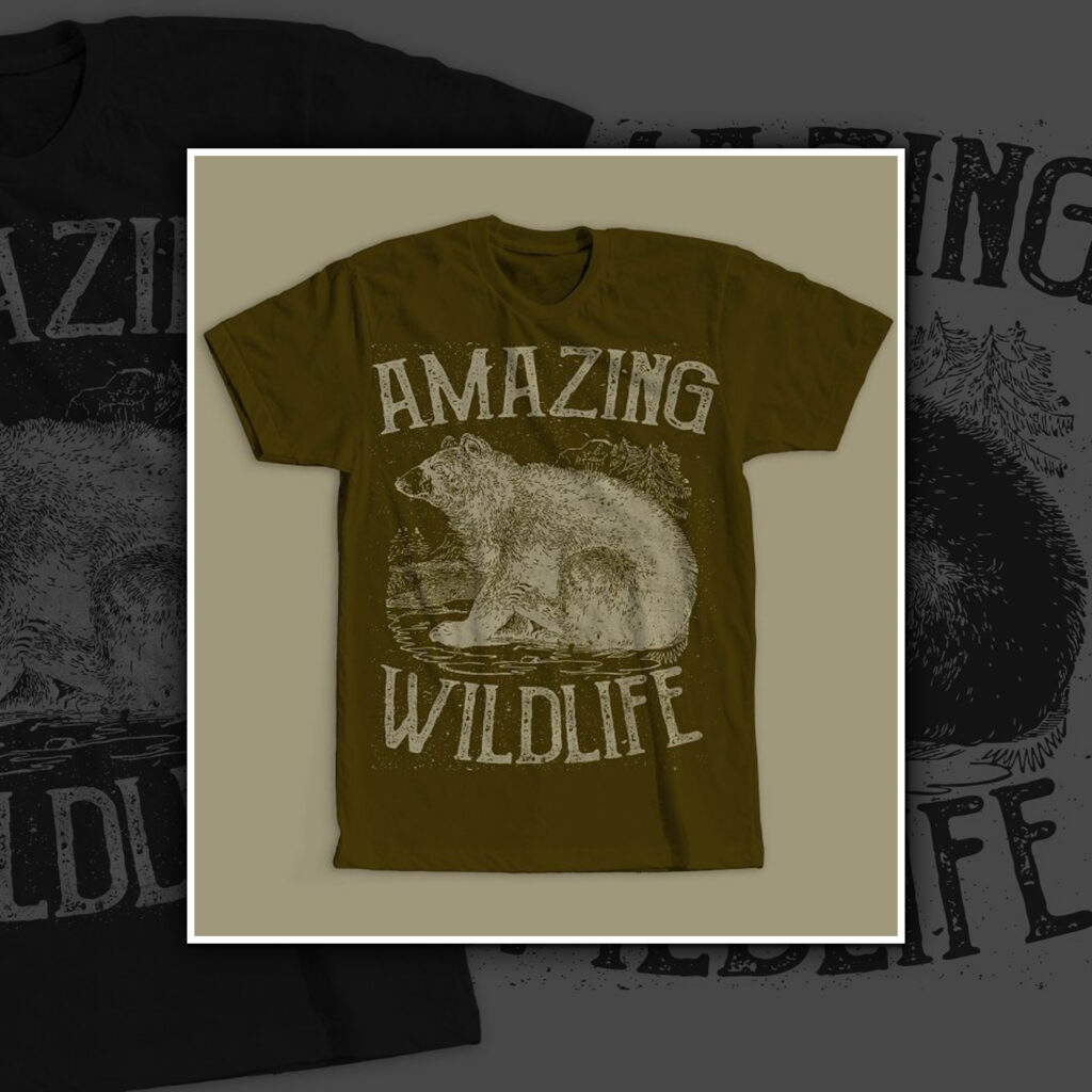 Amazing Wildlife T-Shirt Design – MasterBundles