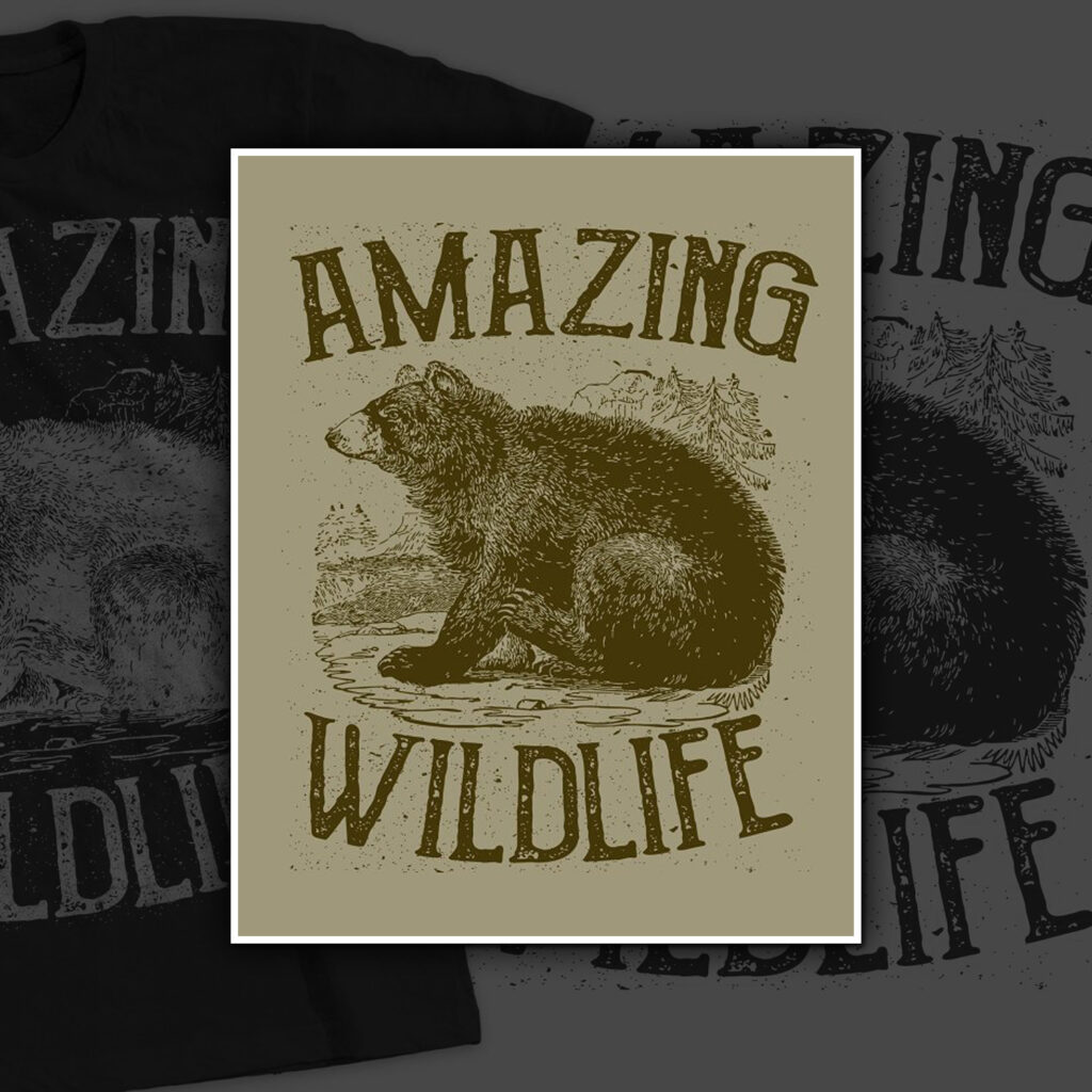 Amazing Wildlife T-Shirt Design – MasterBundles