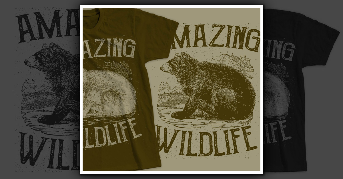 Amazing Wildlife T-Shirt Design – MasterBundles