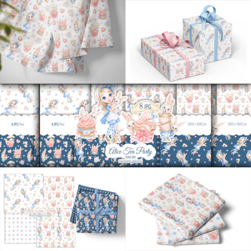 Alice In Wonderland Digital Paper Tea Party Seamless Pattern – MasterBundles