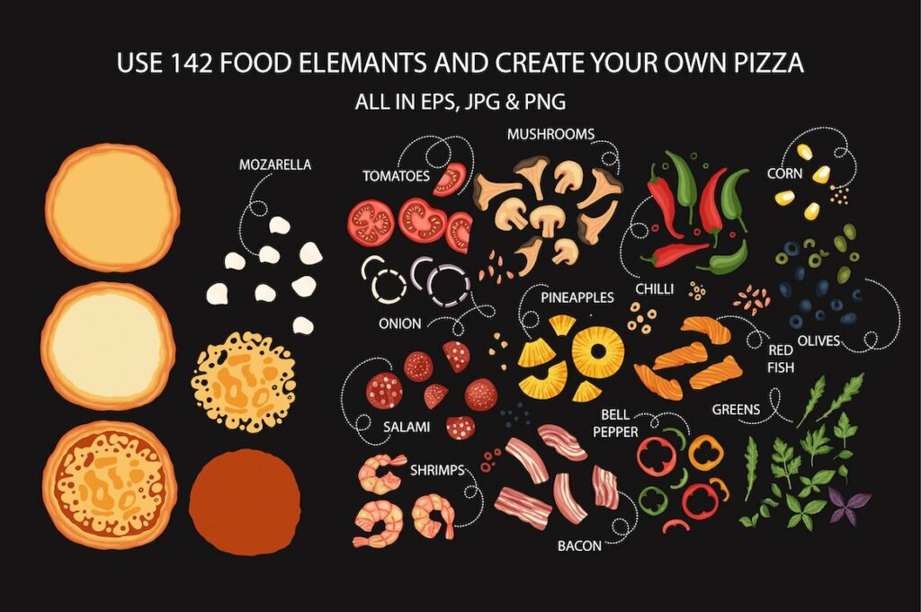 Pizza Set. Creator Ready Designs. – MasterBundles