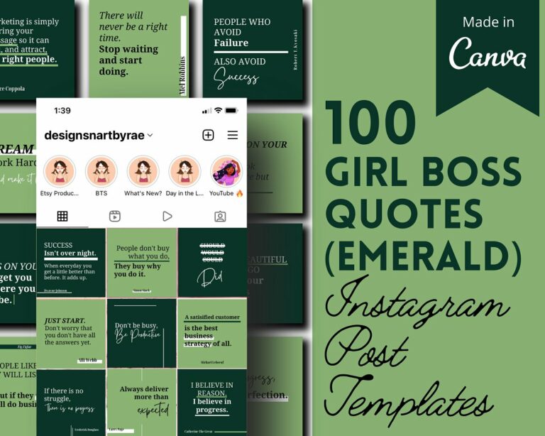 Emerald Green IG Quote Templates – MasterBundles