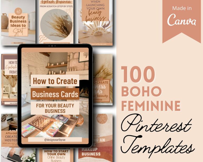 100 Neutral Boho Pinterest Templates – MasterBundles