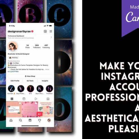 Alphabet Galaxy Instagram Highlights | MasterBundles