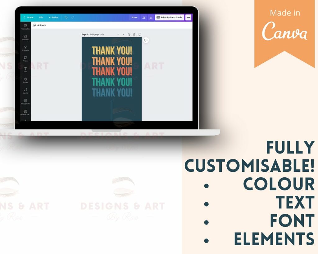 Modern Portrait Thank You Cards – MasterBundles