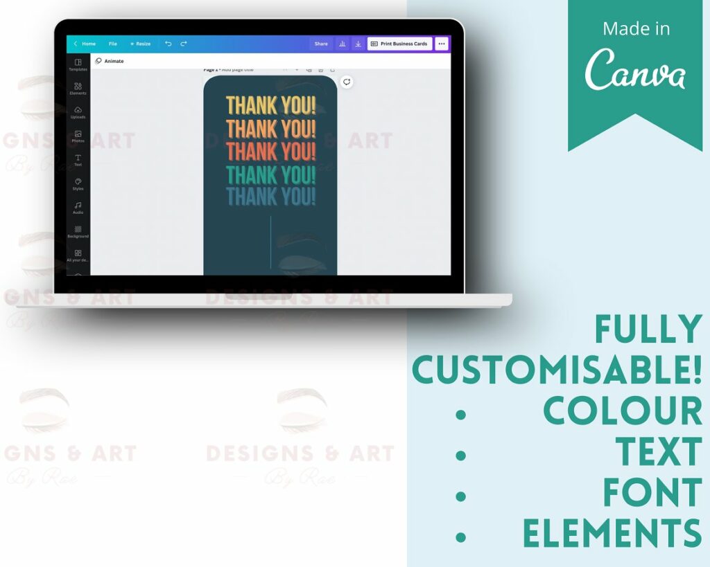 Modern Vertical Thank You Cards – MasterBundles