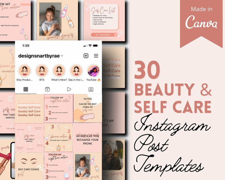 Self Care Instagram Post Templates – MasterBundles