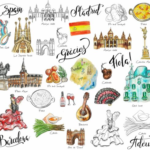 Travel Spain Clipart | Master Bundles