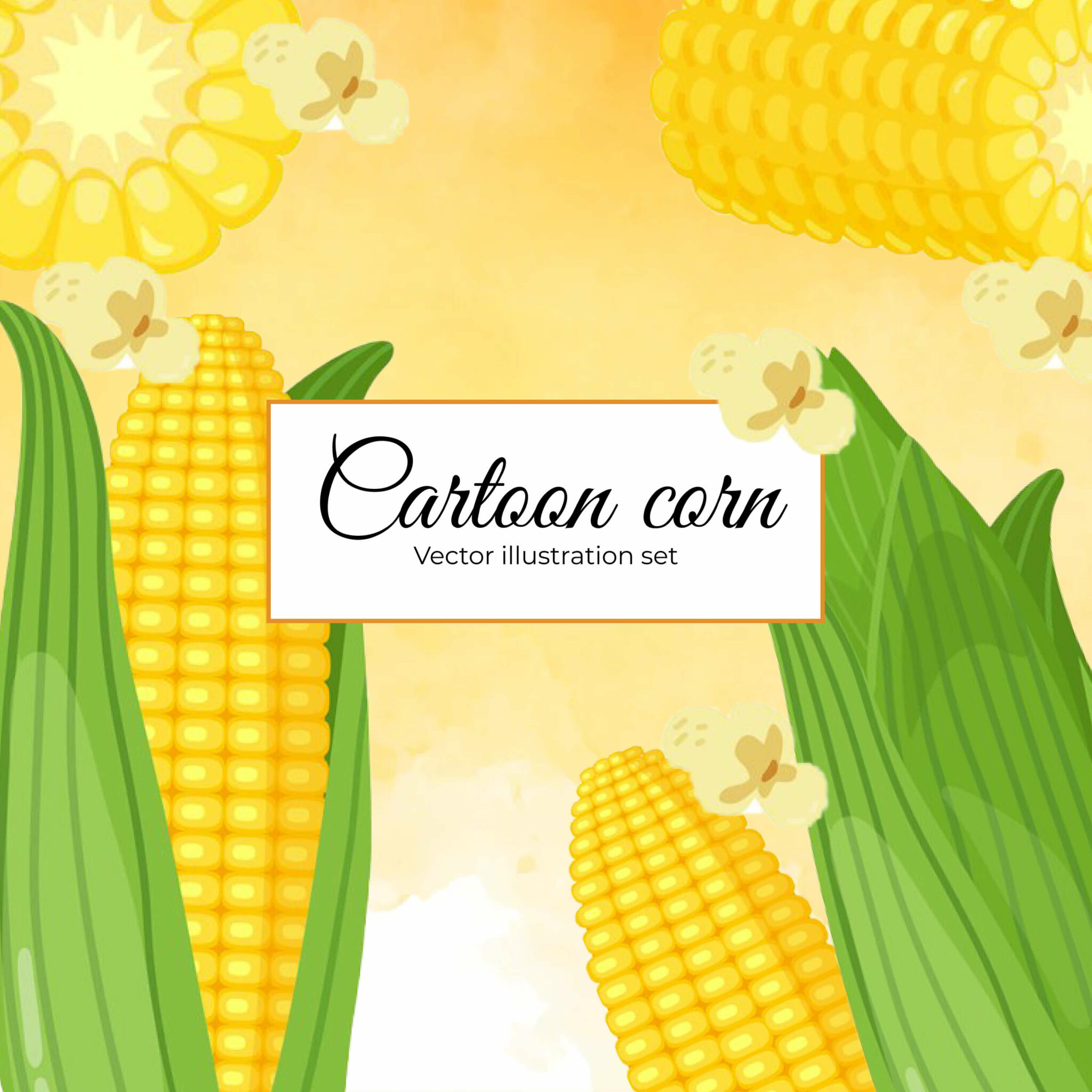 Cartoon Corn. Maize Vegetables, Golden Sweet Corn Cob – MasterBundles
