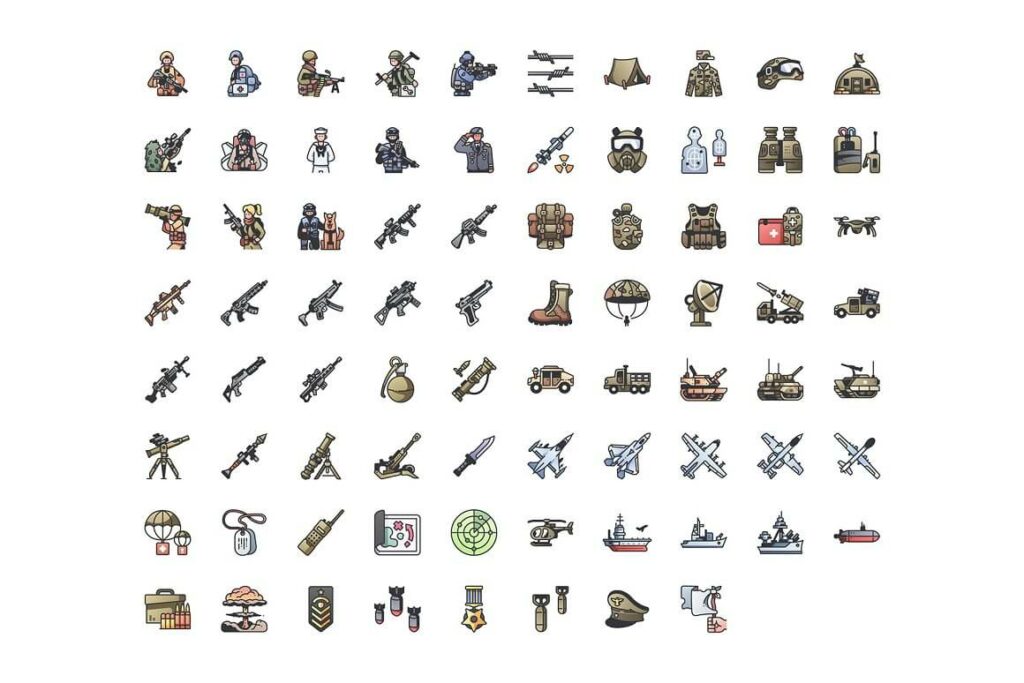78 Battlefield Icon Set – MasterBundles