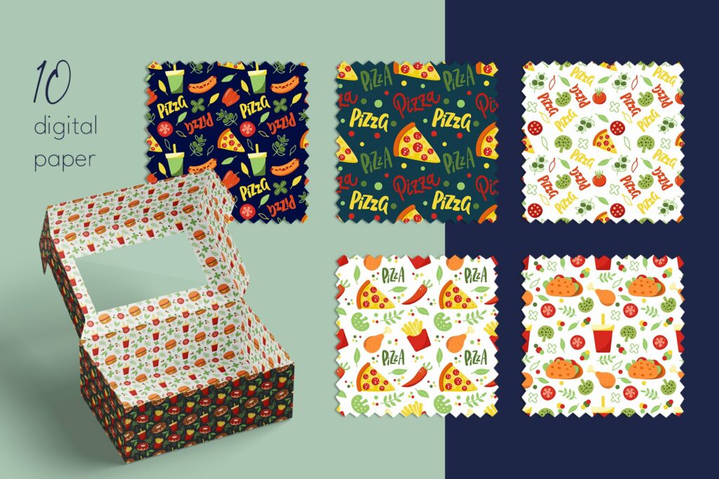 Food Patterns. Fast Food Background – MasterBundles