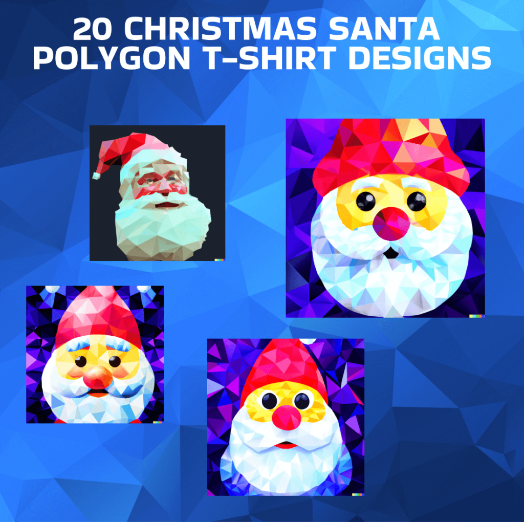 20 Christmas Santa Polygon T-shirt Designs – MasterBundles