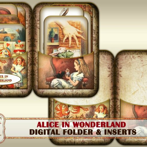 Alice In Wonderland Packs,Digital Folder & Inserts,Ephemera | MasterBundles