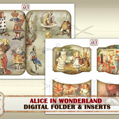 Alice In Wonderland Packs,Digital Folder & Inserts,Ephemera | MasterBundles
