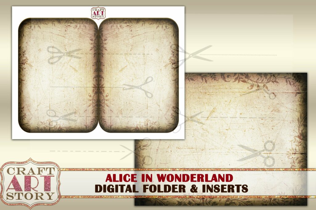 Alice In Wonderland Packs,Digital Folder & Inserts,Ephemera | MasterBundles