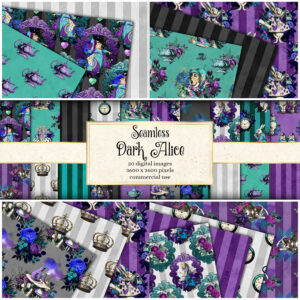 Alice In Wonderland Digital Paper – MasterBundles