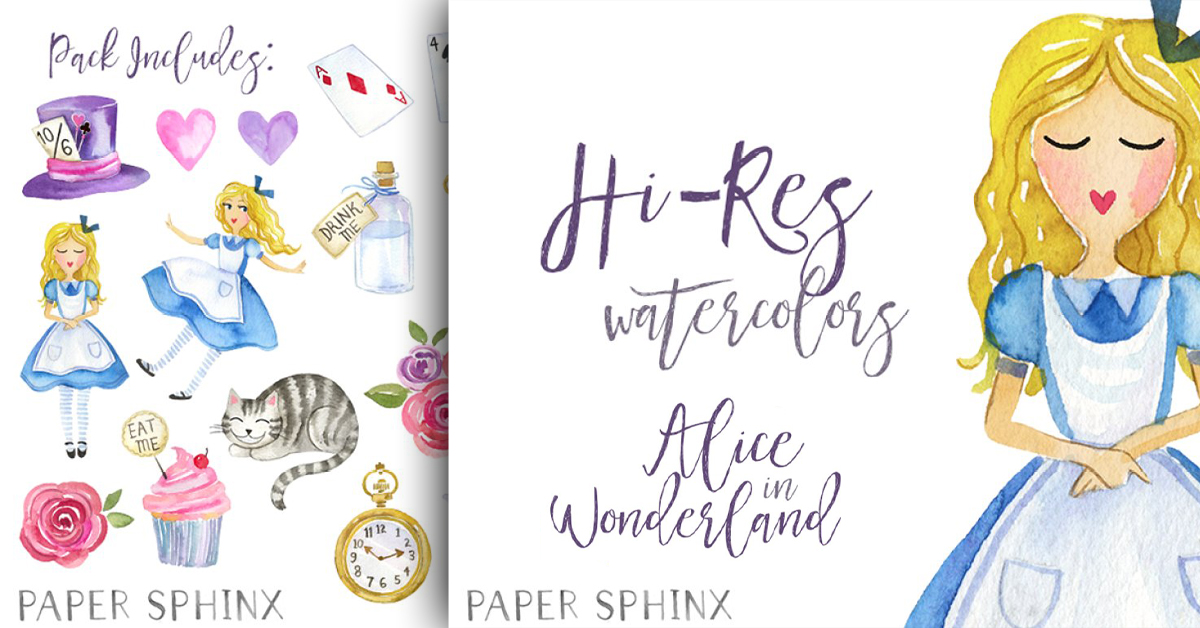 Alice In Wonderland Clipart Set – MasterBundles