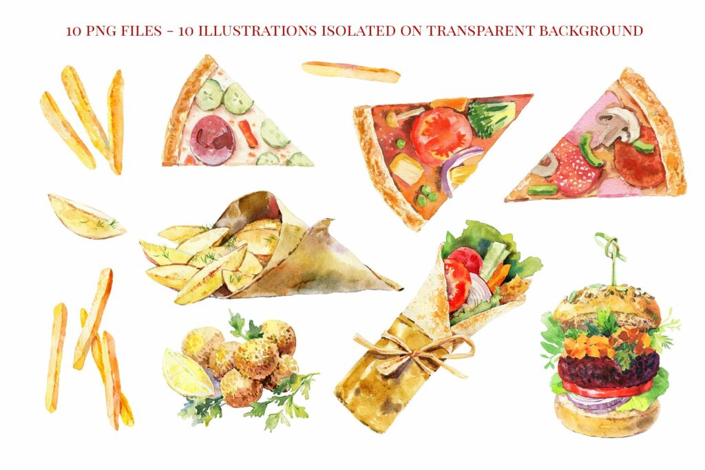 Street Food Watercolor Collection – MasterBundles