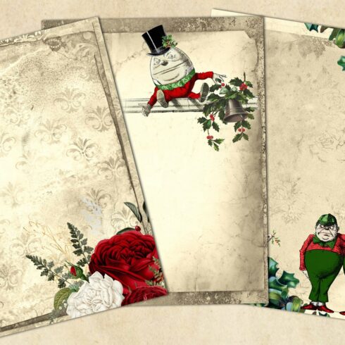 Christmas Alice In Wonderland Journal Paper | MasterBundles