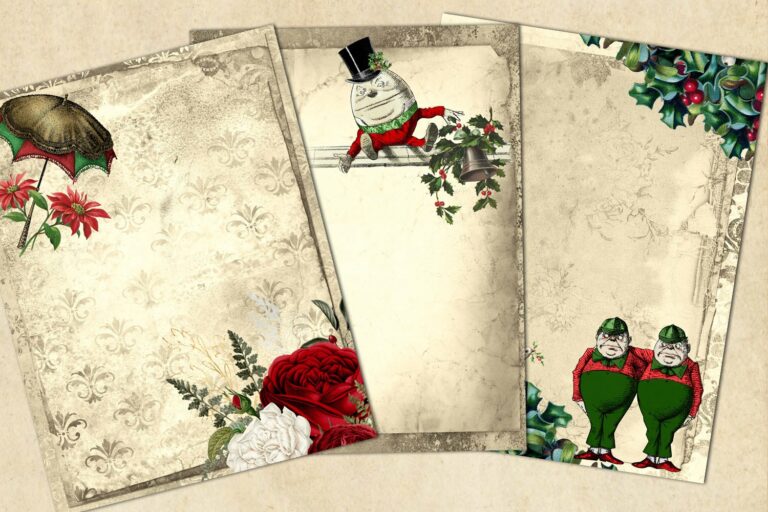 Christmas Alice In Wonderland Journal Paper – MasterBundles