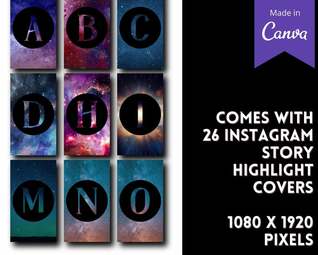 Alphabet Galaxy Instagram Highlights – MasterBundles