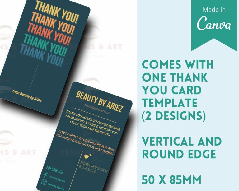 Modern Vertical Thank You Cards – MasterBundles