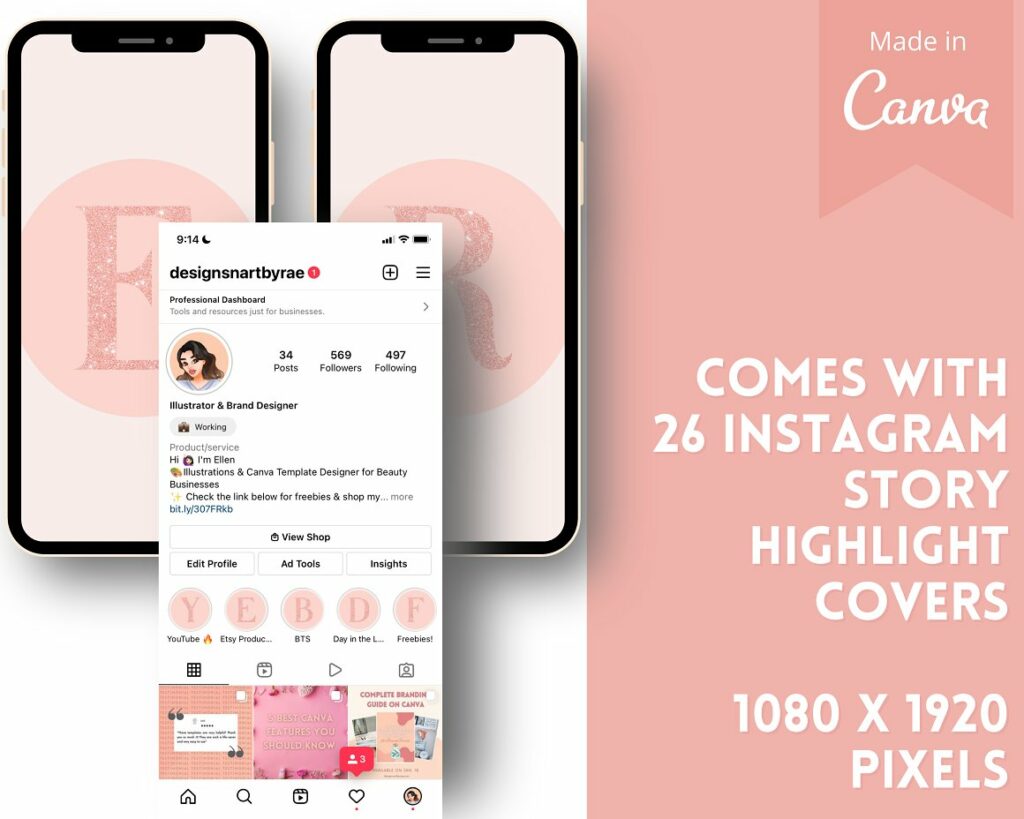 Pink Glitter Alphabet IG Highlights – MasterBundles