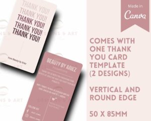 Vertical Feminine Thank You Cards | Master Bundles