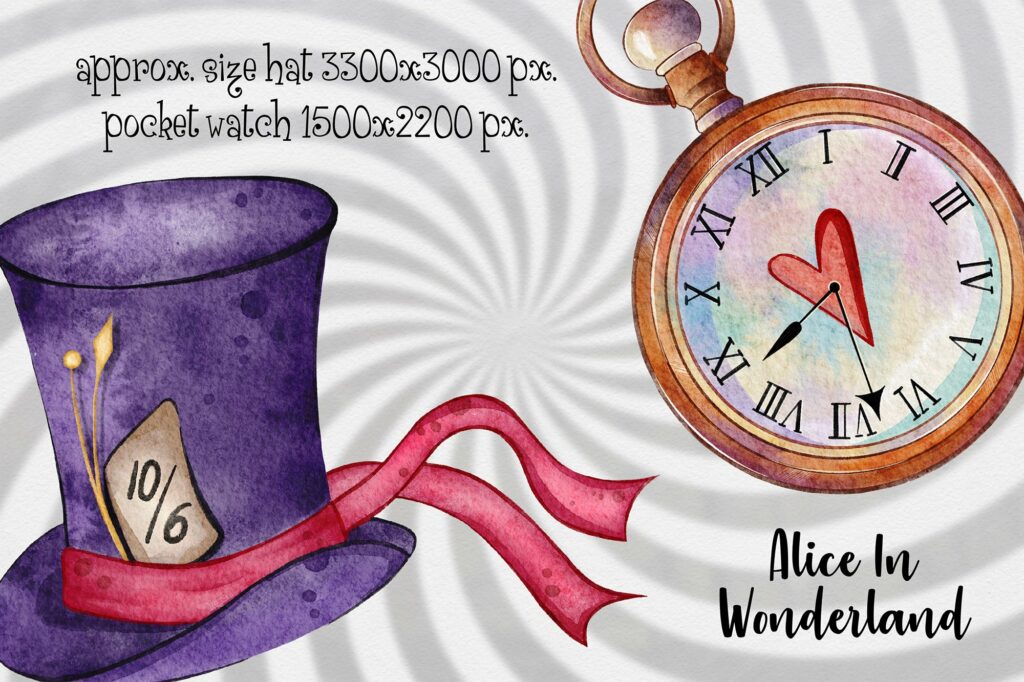 Alice In Wonderland Watercolor Clipart, Tea Party PNG – MasterBundles