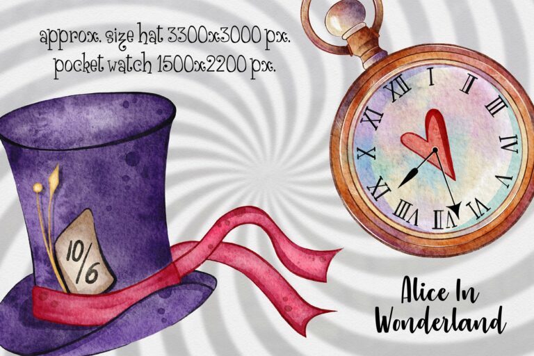Alice In Wonderland Watercolor Clipart, Tea Party PNG – MasterBundles