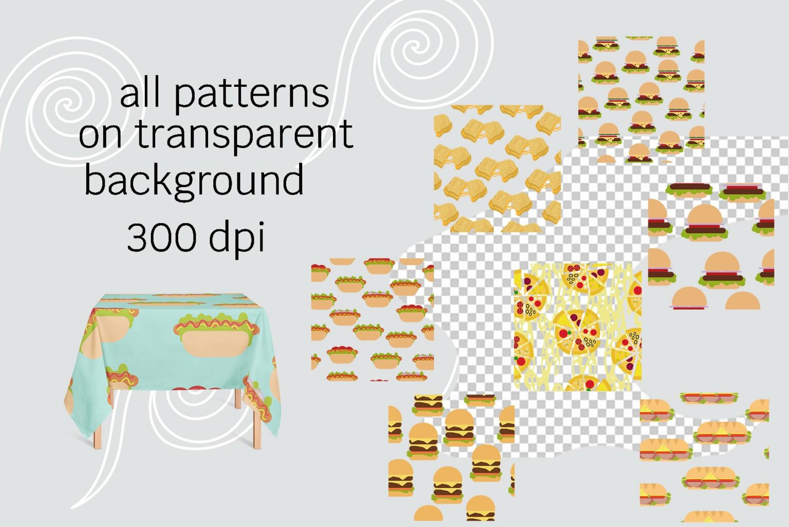 Fast Food Digital Paper Set, Scrapbook Seamless Patterns – MasterBundles