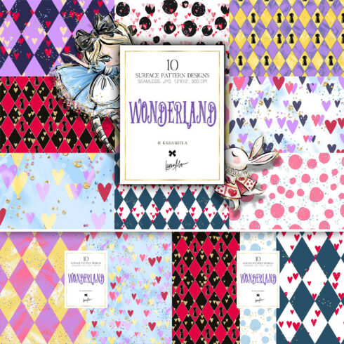 Alice In Wonderland Basic Patterns – MasterBundles