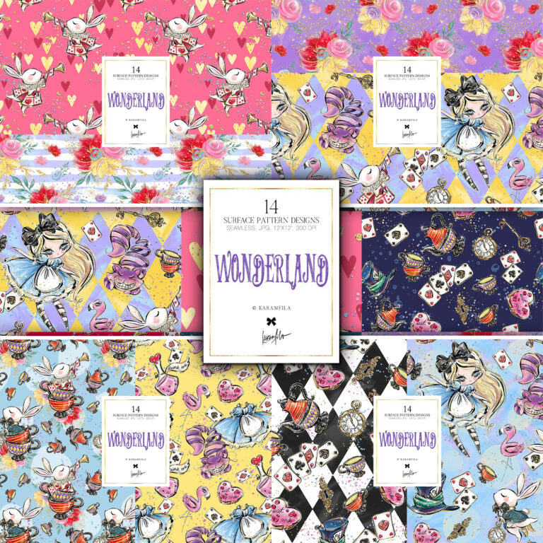 Alice In Wonderland Patterns – MasterBundles