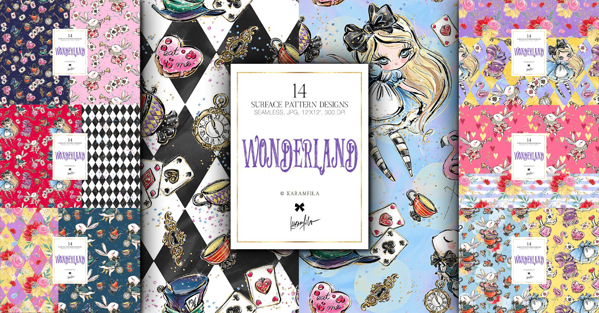 Alice In Wonderland Patterns – MasterBundles