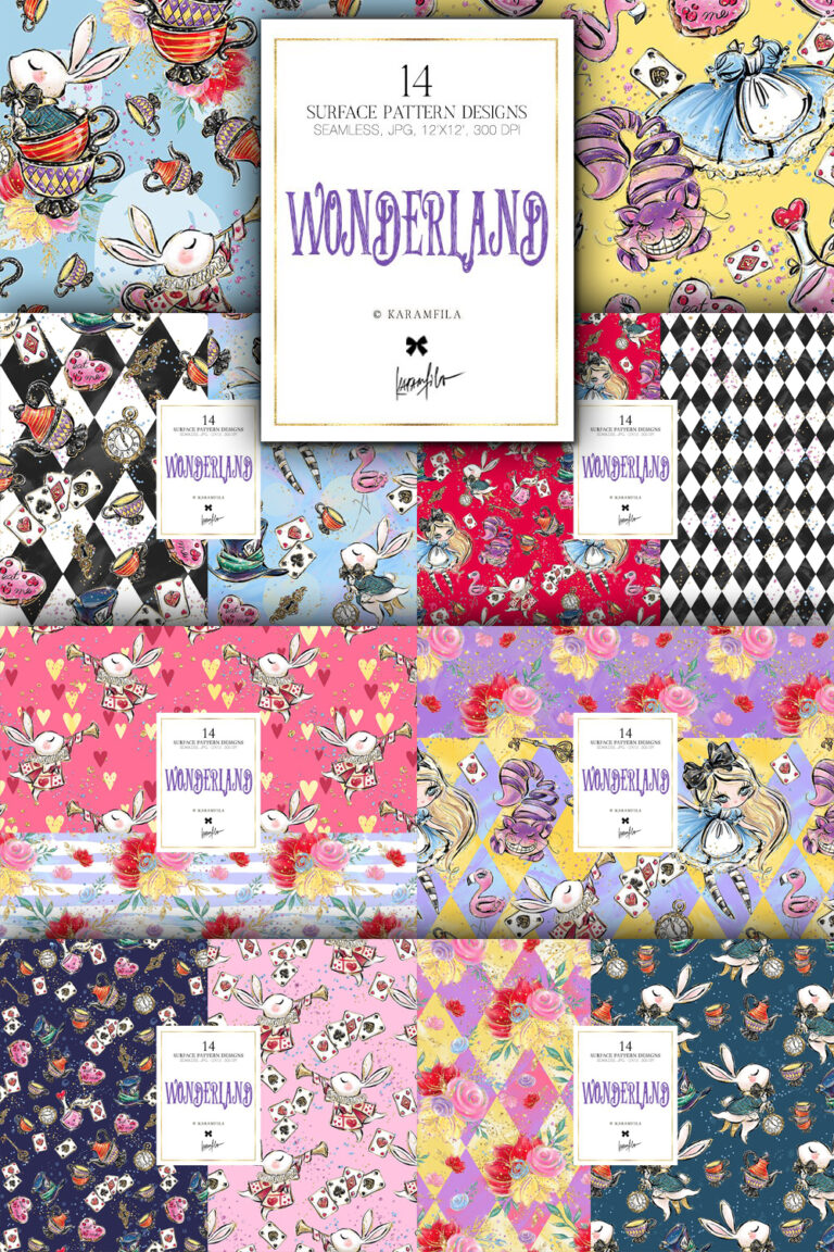 Alice In Wonderland Patterns – MasterBundles