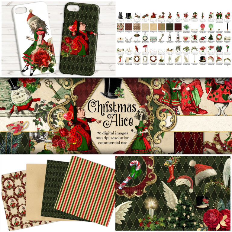 Christmas Alice In Wonderland Clipart – MasterBundles