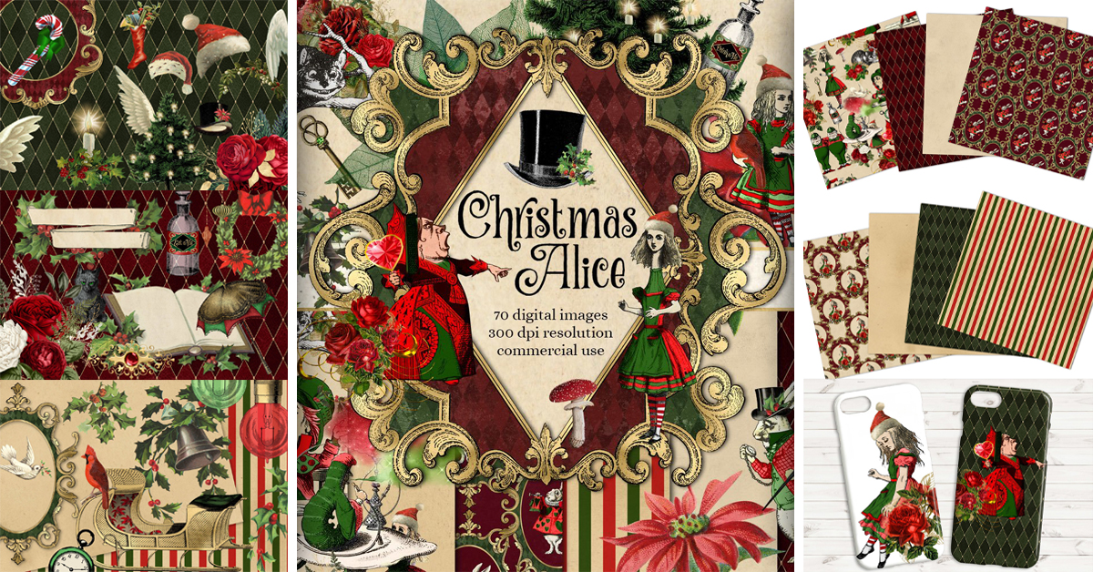 Christmas Alice In Wonderland Clipart – MasterBundles