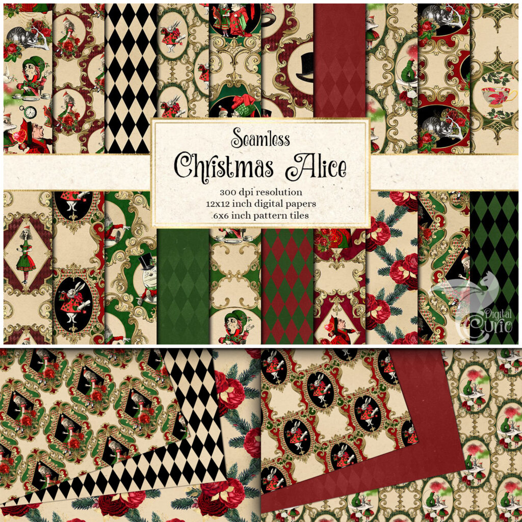 Teal And Gold Alice In Wonderland Graphics – MasterBundles