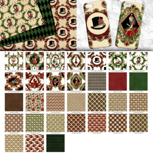 Christmas Alice In Wonderland Digital Paper – MasterBundles