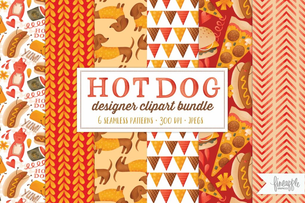 Hot Dog Party Digital Paper Bundle – MasterBundles