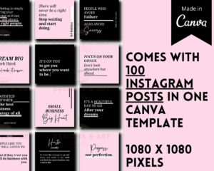 100 Pink And Black IG Post Quotes | Master Bundles