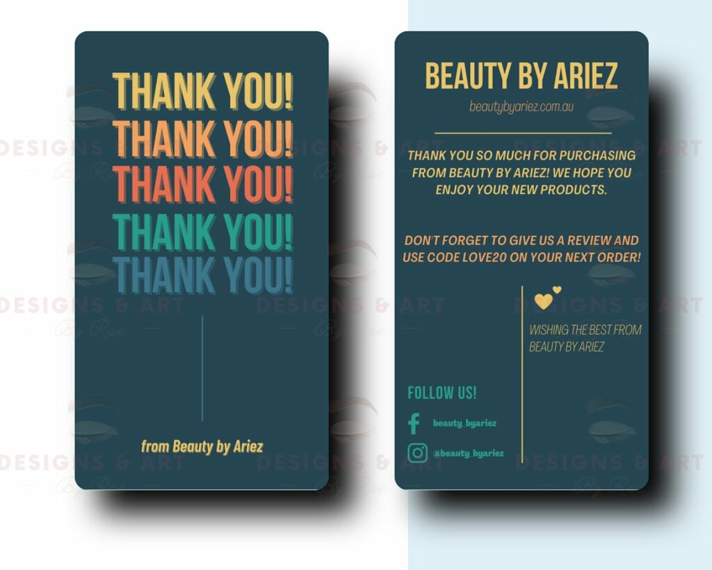 Modern Vertical Thank You Cards – MasterBundles