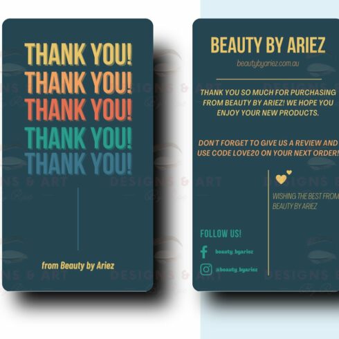 Modern Vertical Thank You Cards | Master Bundles