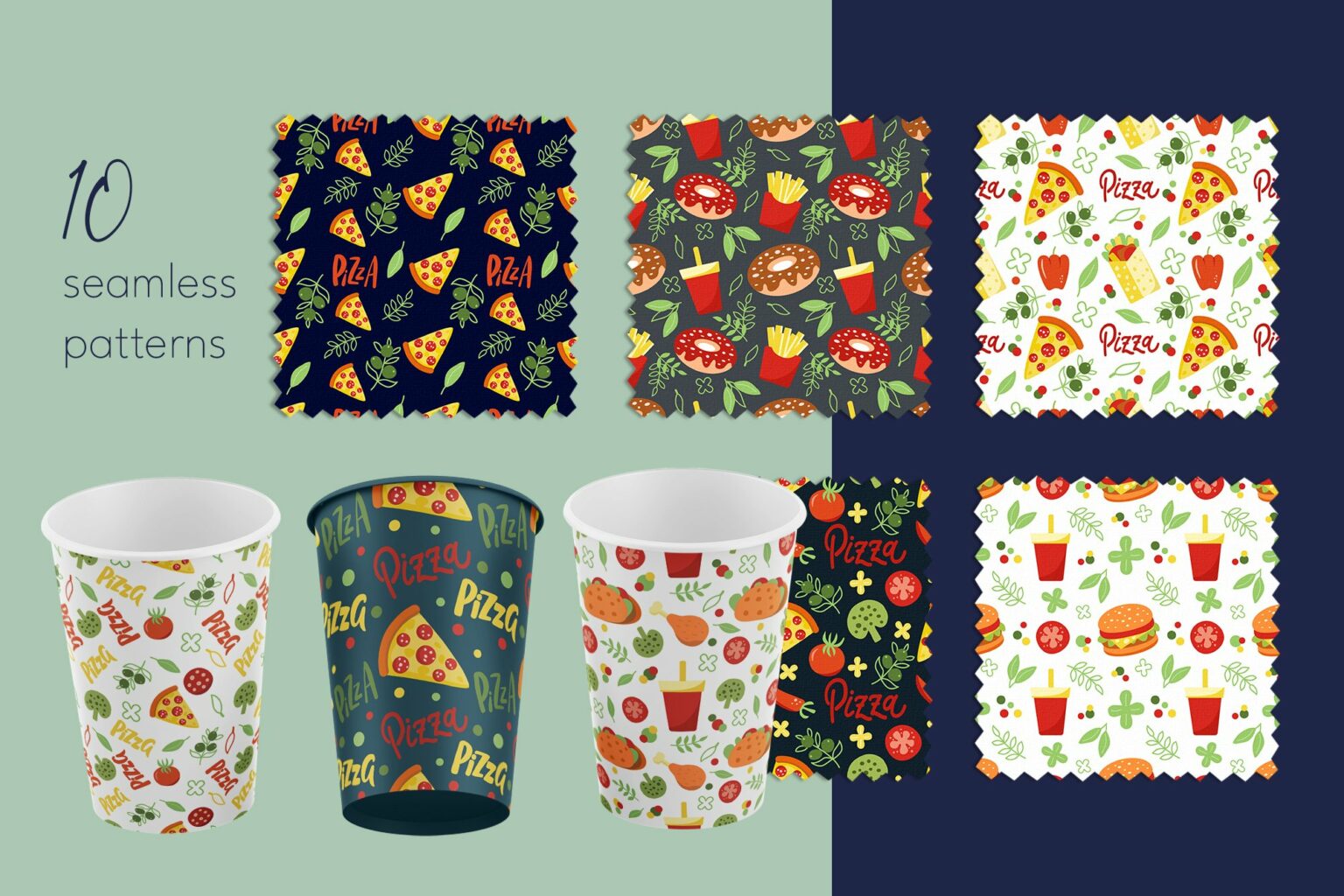 Food Patterns. Fast Food Background – MasterBundles