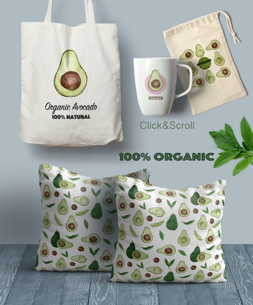 Watercolor Avocado Clipart, Bundle, Vegan Healthy Food Art – MasterBundles
